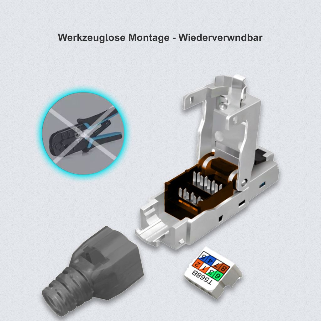 6x Netzwerk Stecker CAT 7 Werkzeuglos RJ45 | Kaufland.de