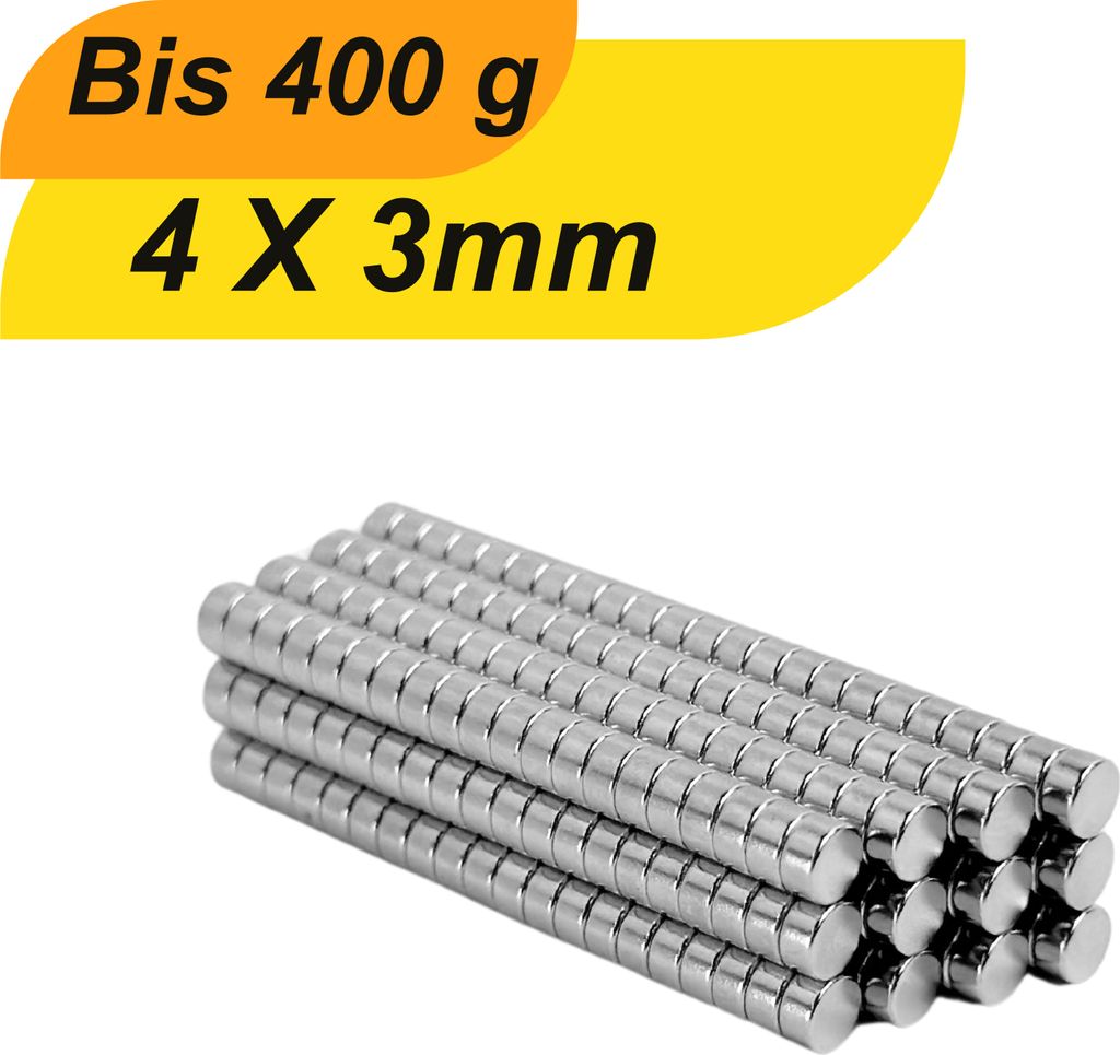 Strong Magnets Neodym Magnet - Rund 4 x 3 mm - 50 StÃ1/4ck