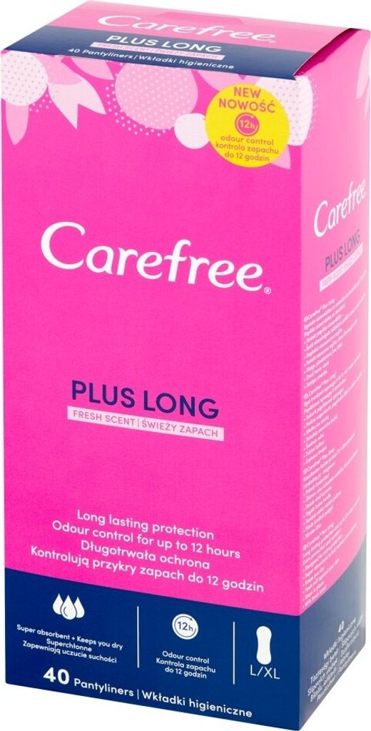 Carefree, Plus Long, Wkładki higieniczne, 40 | Kaufland.pl