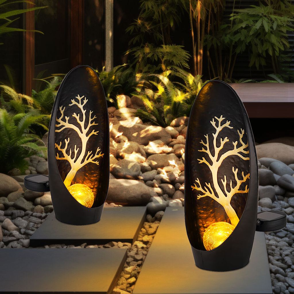 2er Set LED Solarleuchte, Baum, schwarz, | Kaufland.de