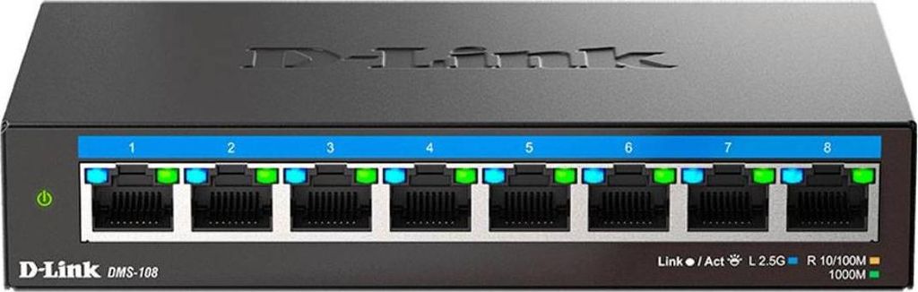 D-LINK DMS-108/E 8-Port Switch, Multi-Gigabit Unmanaged