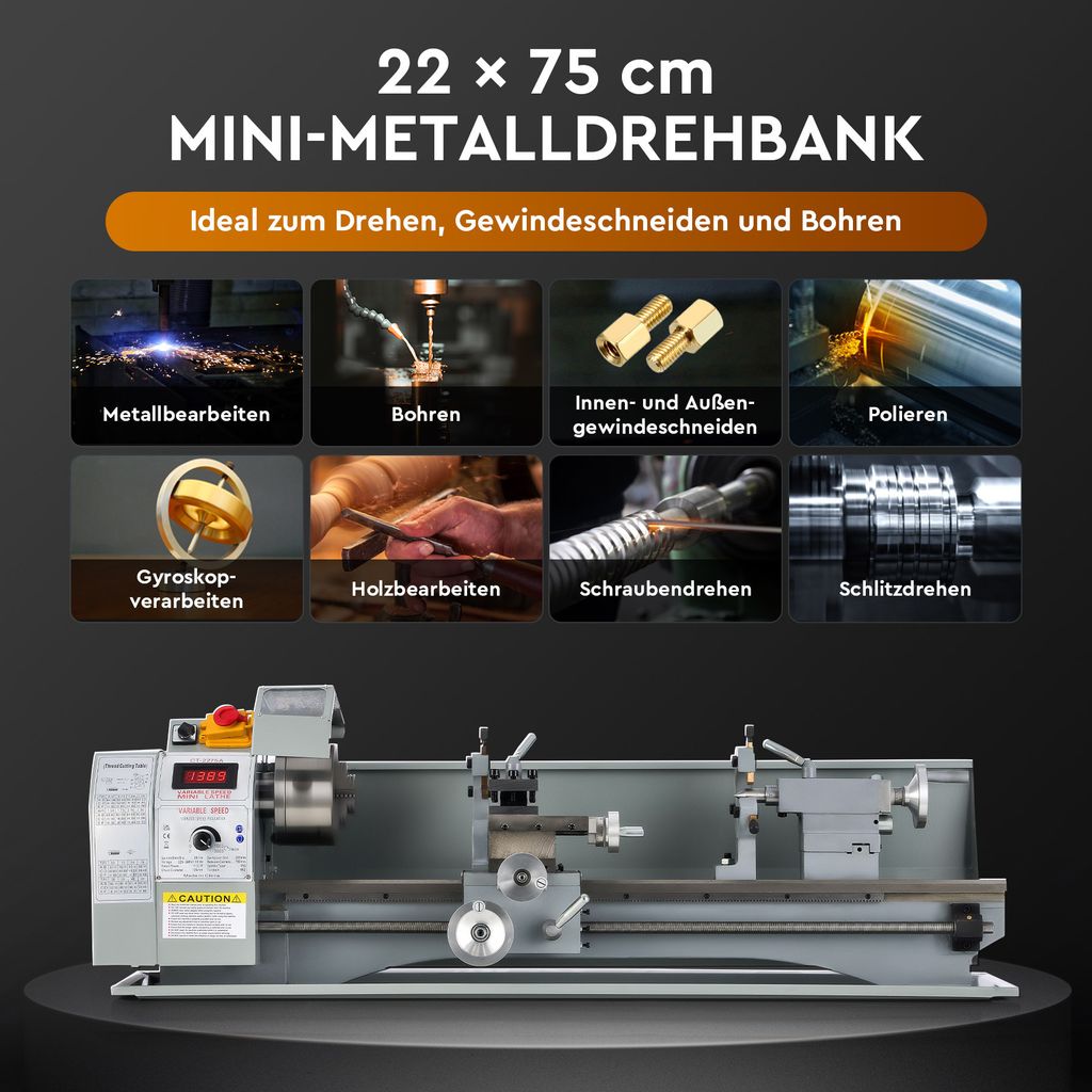 220×750mm soustruh na kov Mini soustruh | Kaufland.cz