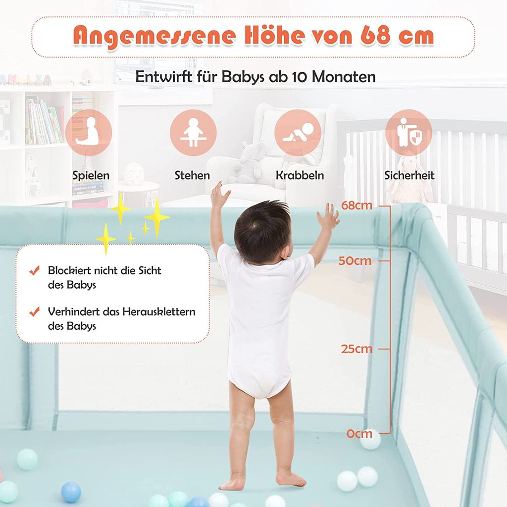 GOPLUS 206 x 185,5 x 68cm Baby Laufstall mit | Kaufland.de