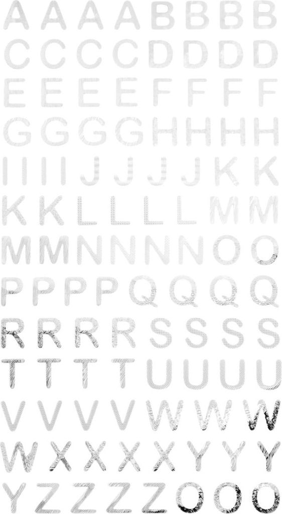 Oblique Unique ABC Buchstaben Sticker silber