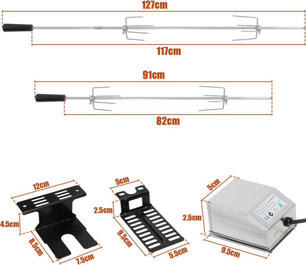 Yakimz Grilovací rožeň 117cm 230V nerezová | Kaufland.sk