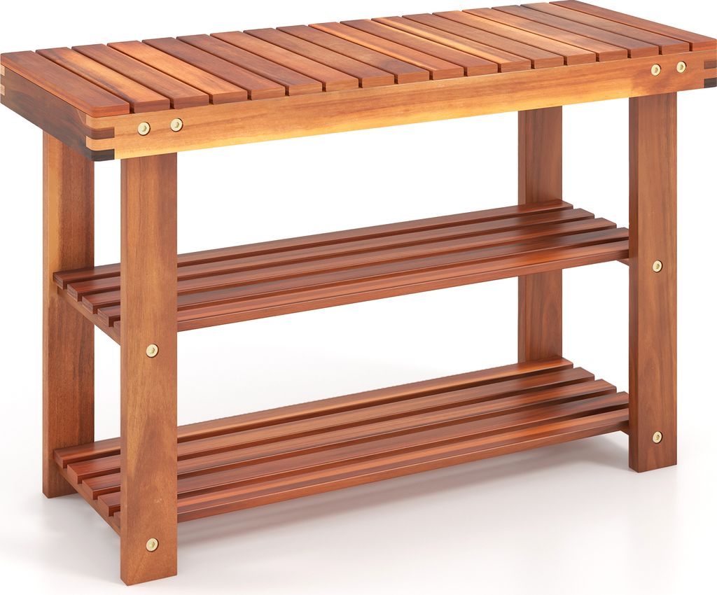 3-poschodový botník z agátového dreva, lavica | Kaufland.sk