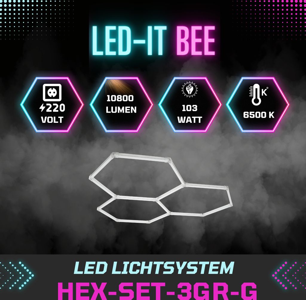 Hexagon LED osv?tlení - sada 3 - 10800lm - | Kaufland.cz