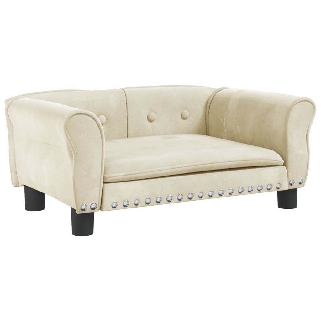 vidaXL Hundebett Creme 70x45x30 cm Samt | Kaufland.de