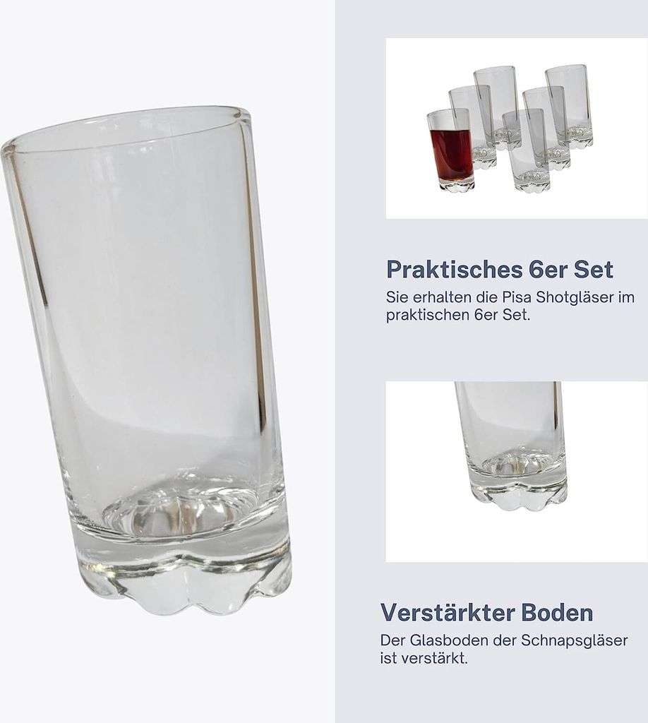 6 x Pisa Schnapsgläser Shotglas Stamper | Kaufland.de
