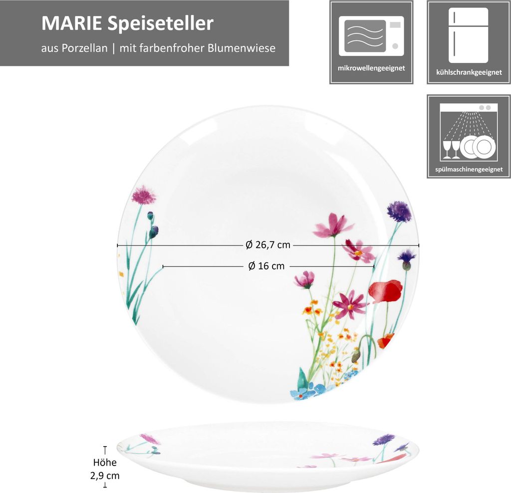 6x Marie Speiseteller Ø26,7cm Porzellan 6 | Kaufland.de