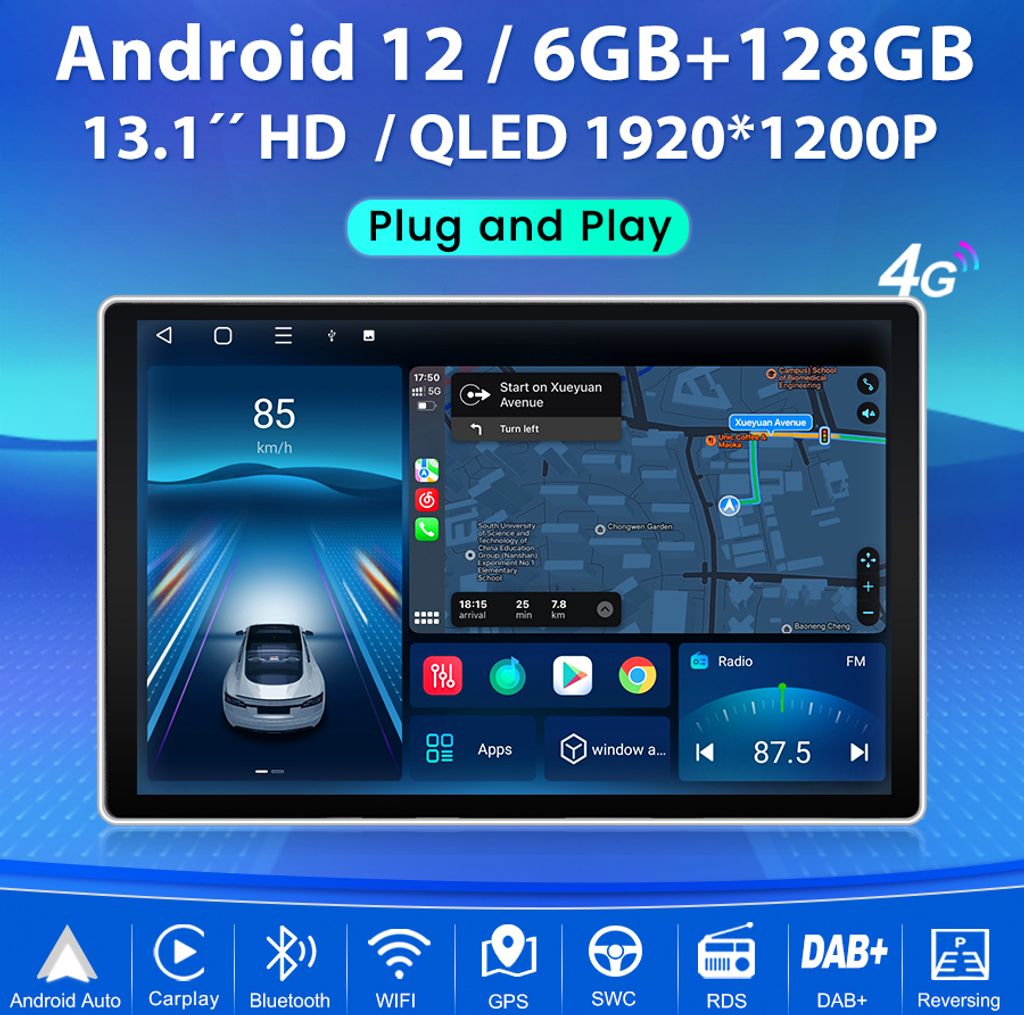 13.1in 6+128G 1920*1200p8kern 4G SIM GPS navi | Kaufland.cz
