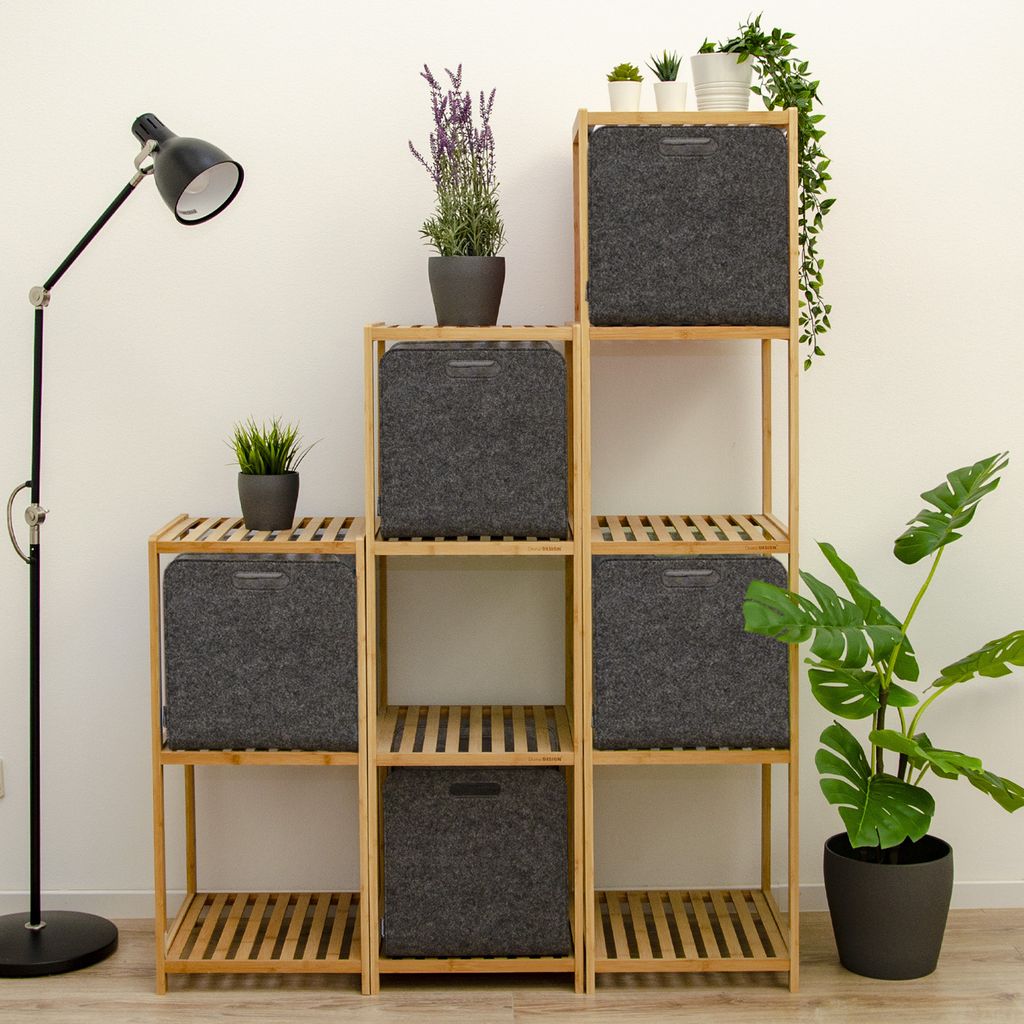 Úložný box sada 4 kostek z plsti šedé barvy | Kaufland.cz