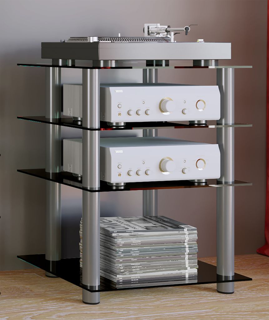 Hifi nábytek Rack Alu Glass Phono Bilus | Kaufland.cz