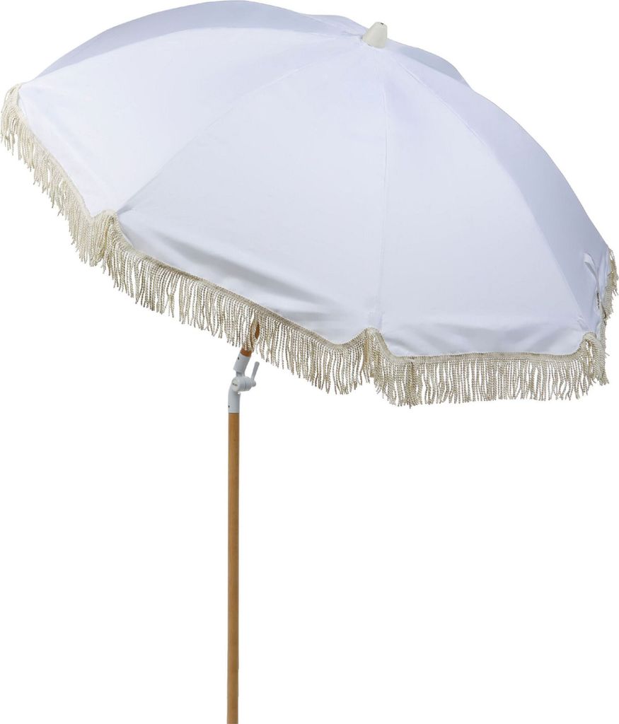 BELIANI Zahradní slunečník Bílá látka Bukové | Kaufland.cz