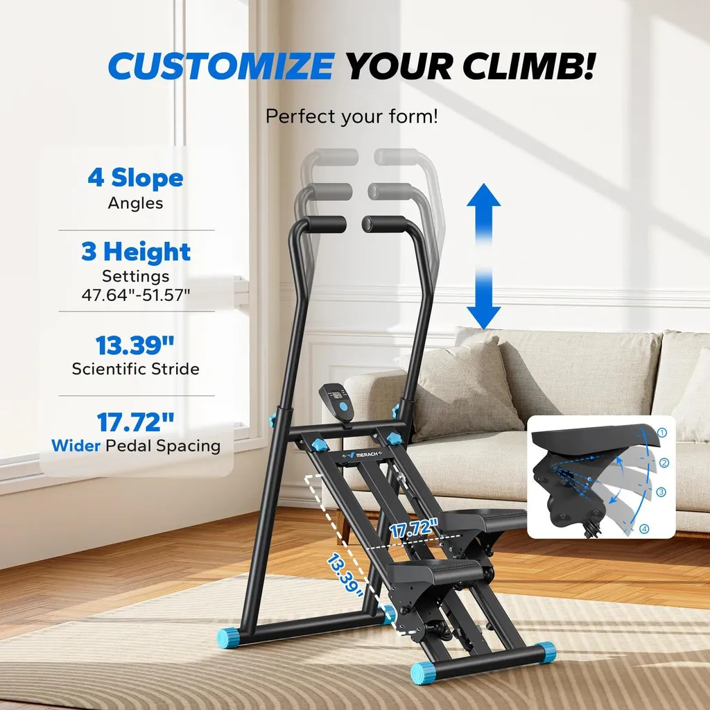 Stepper vertical 2448B1 noir en acier allié pour entraînement cardio