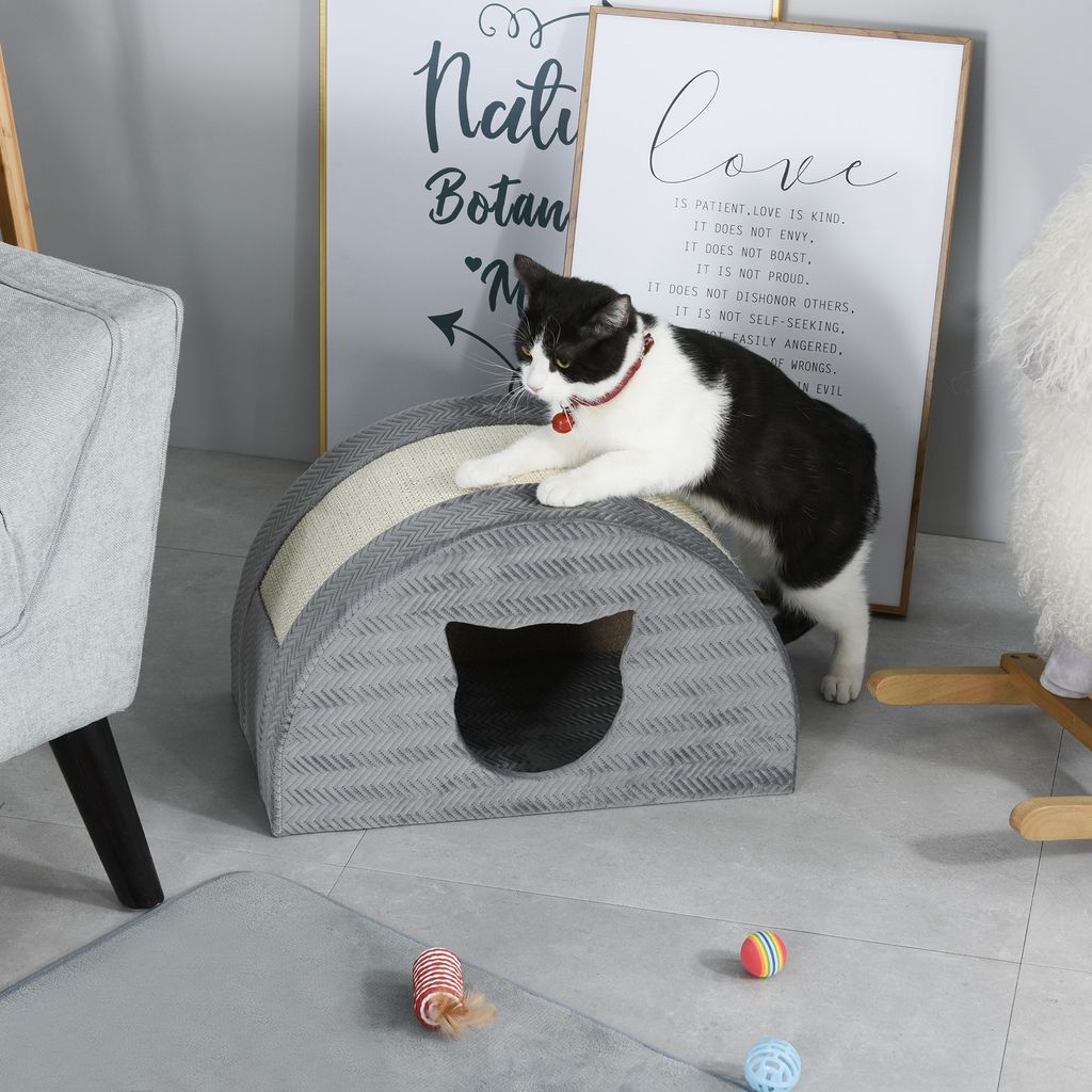 PawHut Cat Den with Scratching Board Cat Bed | Kaufland.cz