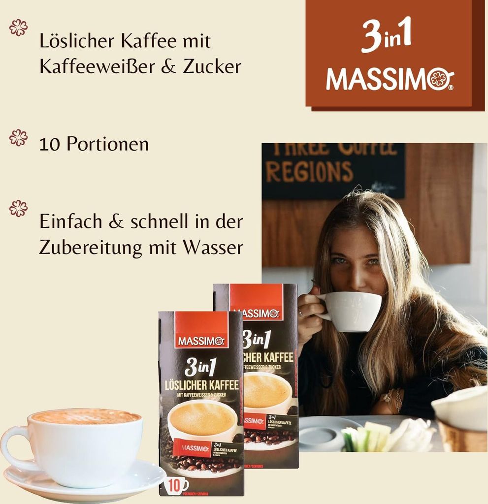 MASSIMO 3in1 Instant Kaffee mit Kaffeeweißer | Kaufland.de