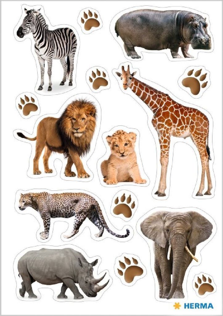 HERMA Sticker DECOR "Afrika Tiere" aus Papier | Kaufland.de