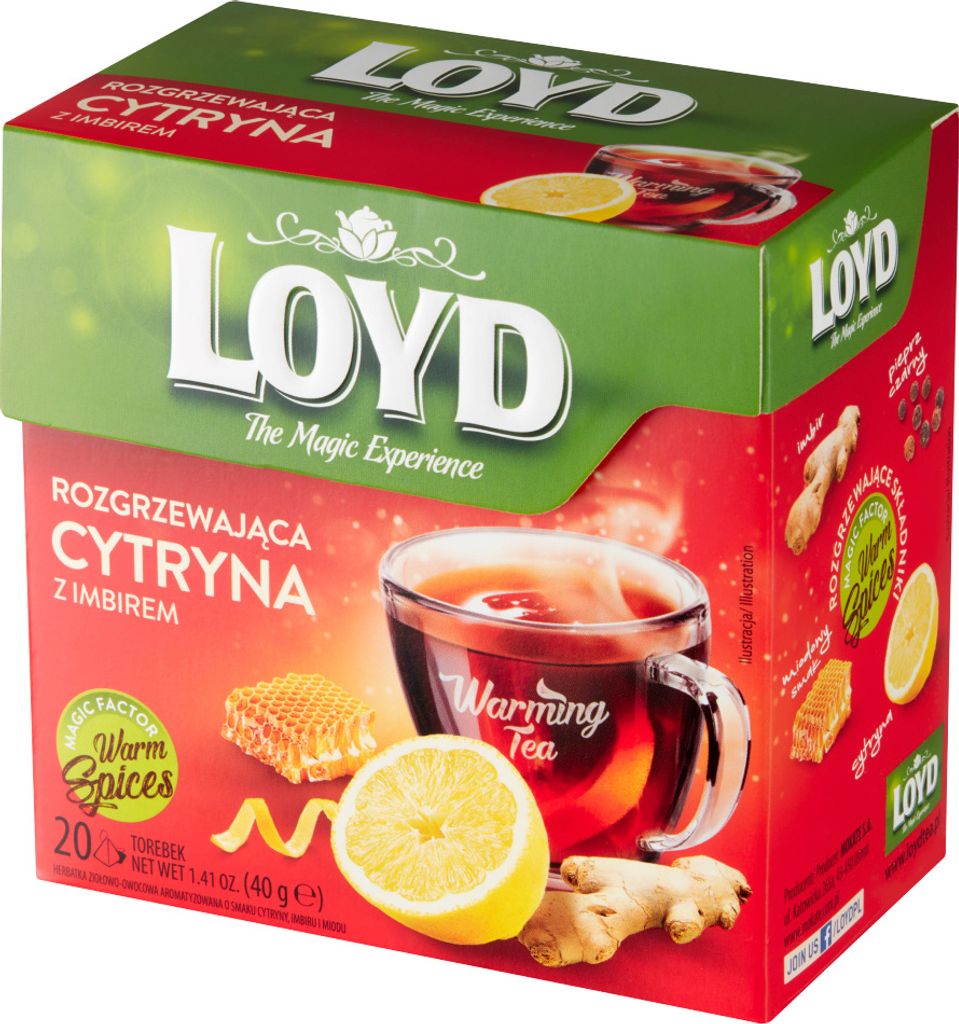 Ovocný čaj Loyd Warming Lemon & Ginger 40 G | Kaufland.sk