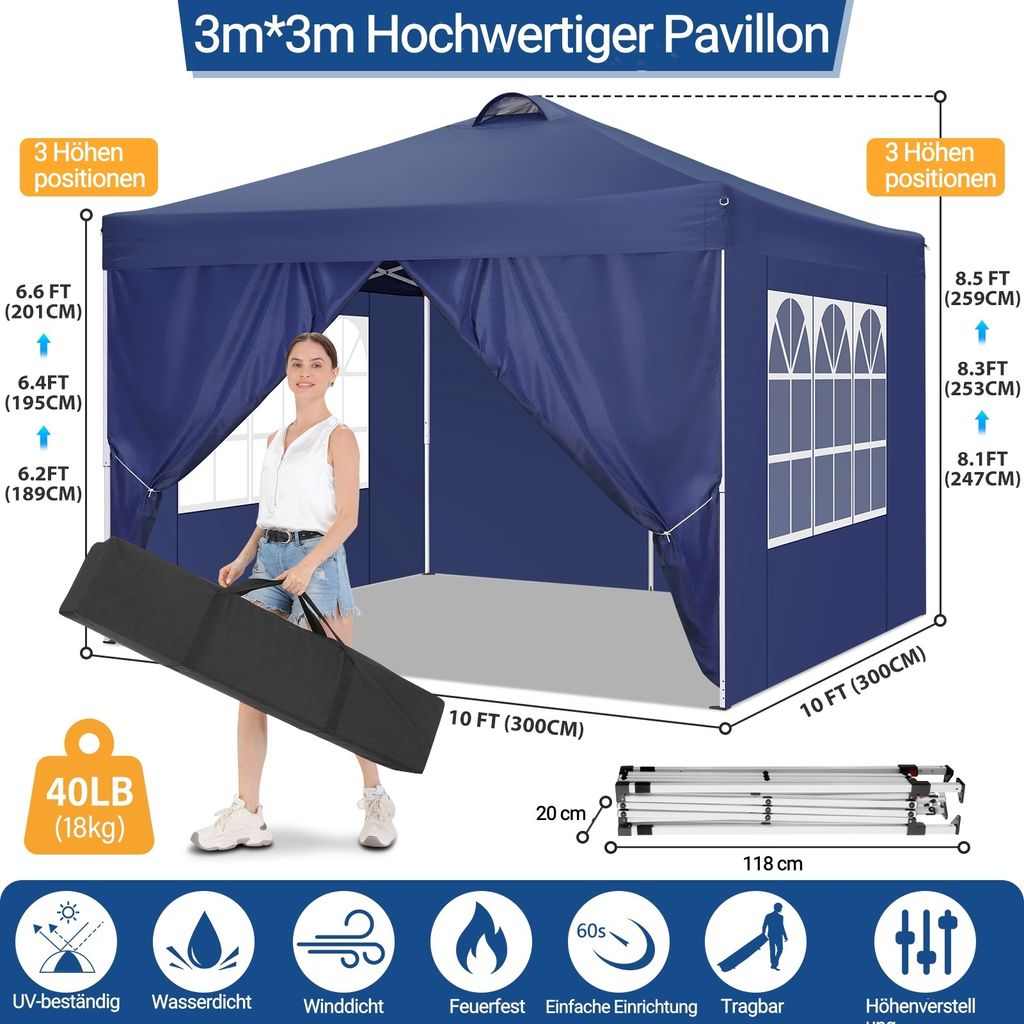 Pavillon Wasserdicht Faltpavillon 3x3 | Kaufland.de