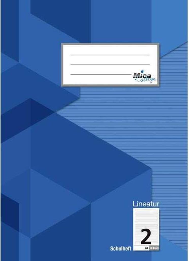 Schulheft A4 - Lineatur 2 - liniert - 16 Blatt Hefte