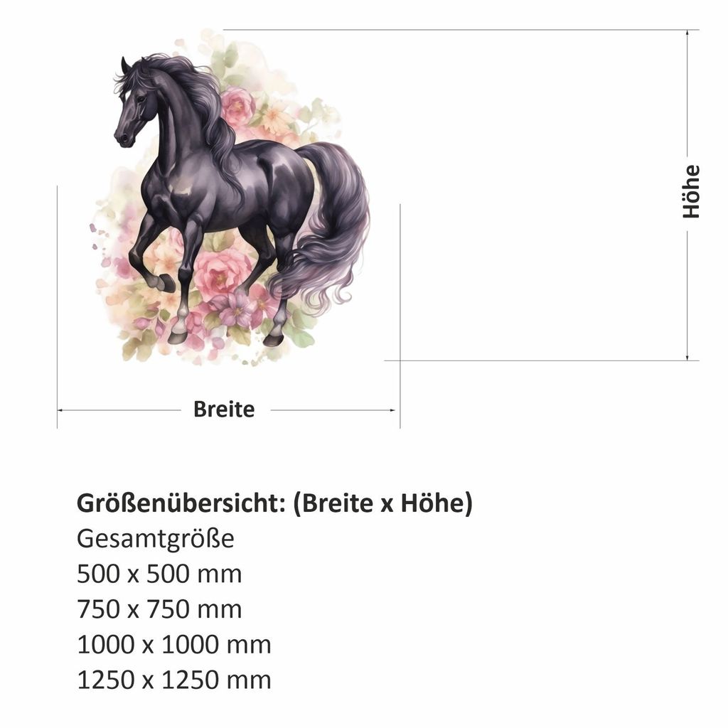 245 Wandtattoo Pferd Rappe schwarz in 4 vers. | Kaufland.de