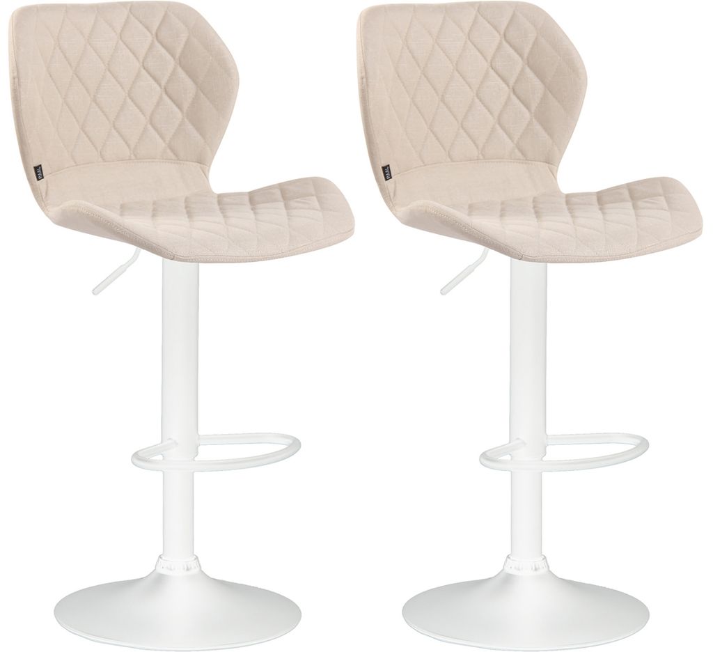 2er Set Barhocker HLO-CP14 Stoff weiß creme | Kaufland.de