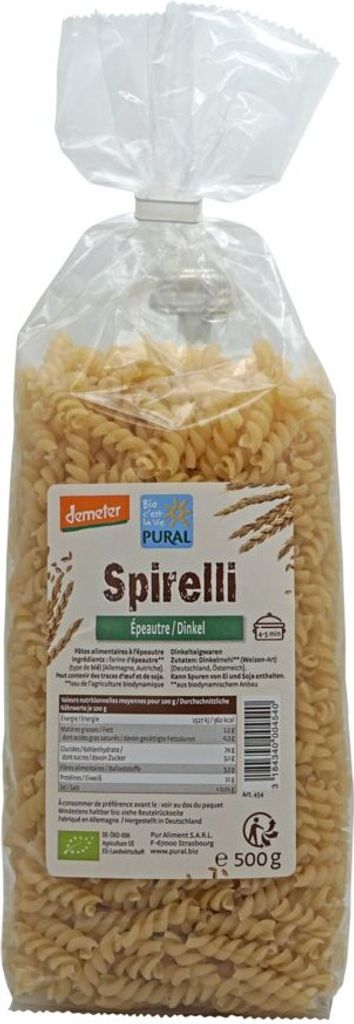 Pural Spirelli Dinkel hell Demeter 500g Nudel | Kaufland.de