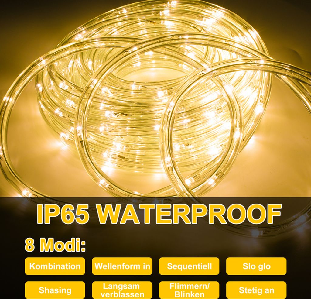 Jayseuw 50m LED Lichtschlauch Außen | Kaufland.de