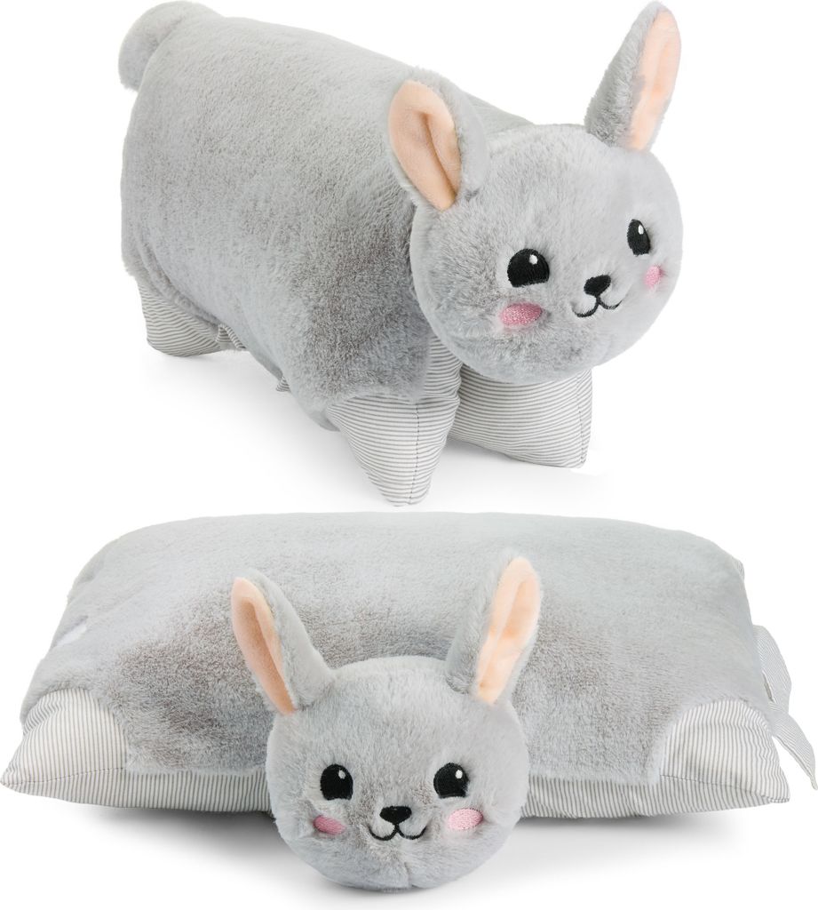 BRUBAKER Coussin en peluche Lapin - 2 en 1 Peluche et
