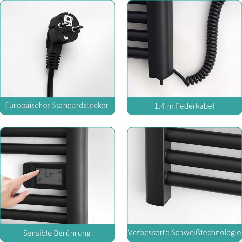 Elektrický sušič uterákov EMKE Black Radiator | Kaufland.sk