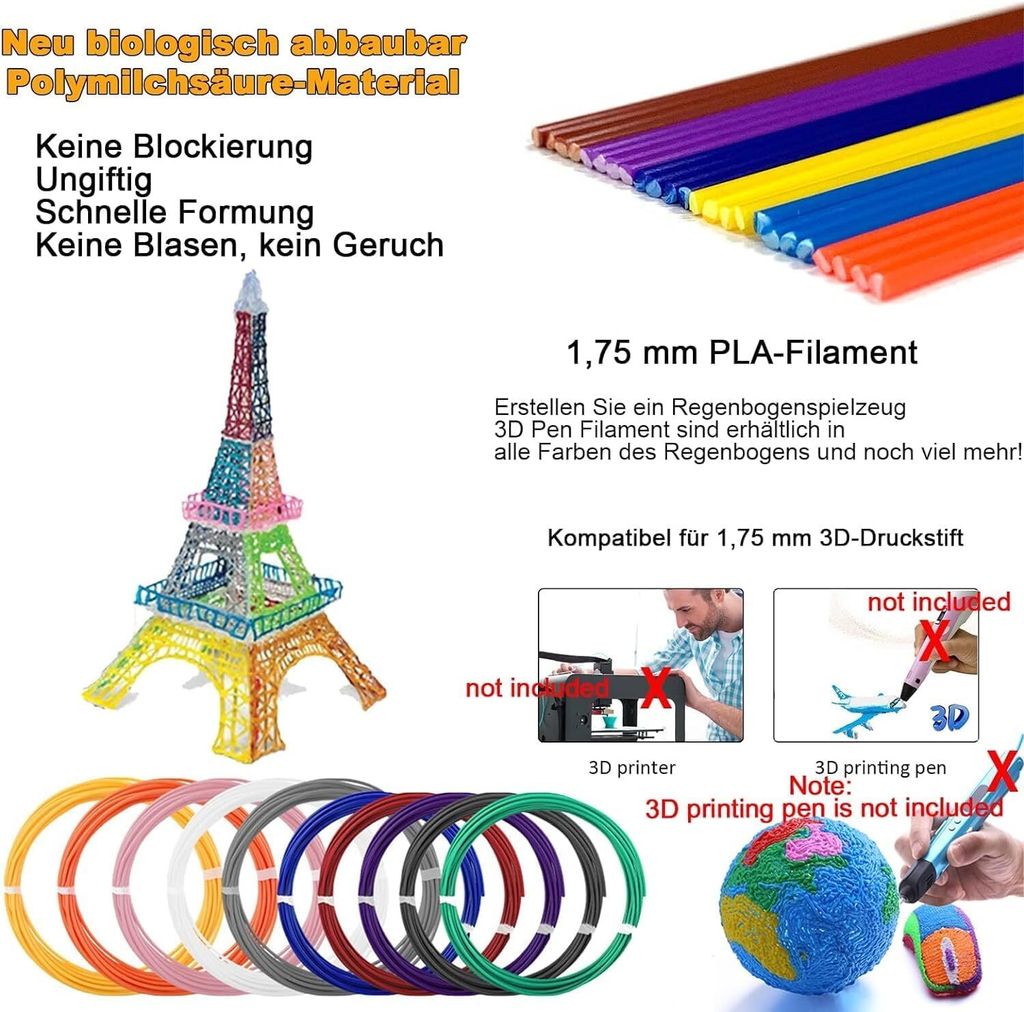 3D stift filament 100m, 3D Druck Stift PLA | Kaufland.de