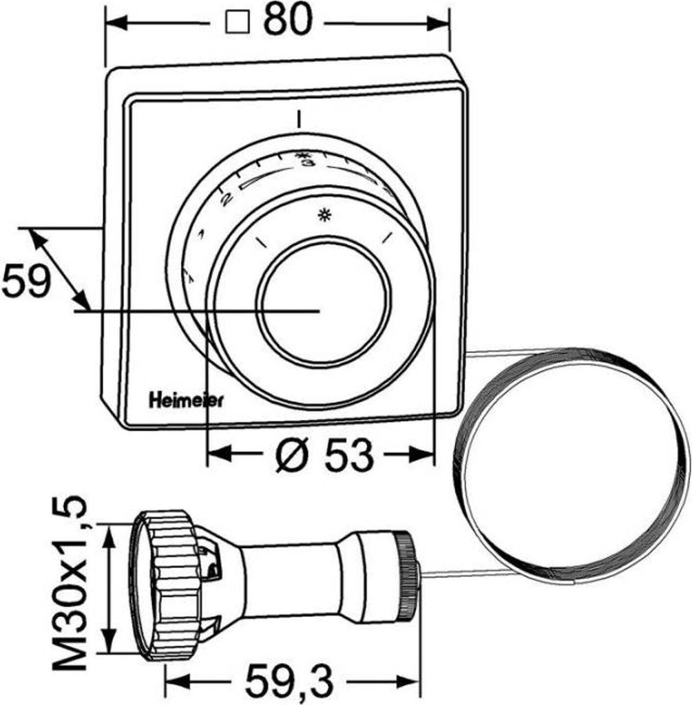 Heimeier termostatická hlavice F dálkový | Kaufland.cz