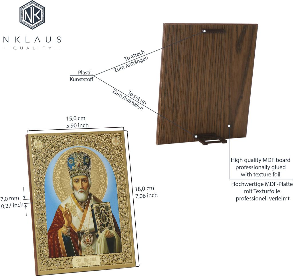 Heiliger Nikolaus Holz Ikone 15x18cm | Kaufland.de