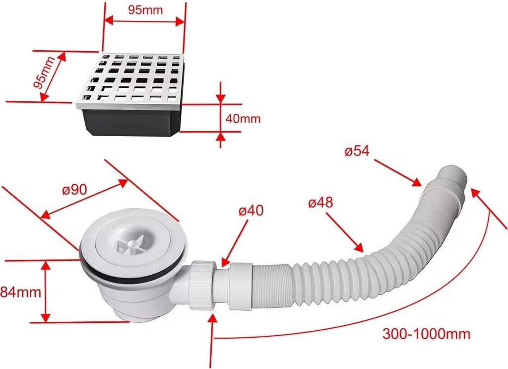 90cm Ablaufgarnitur Dusche Ablauf Schneller | Kaufland.de