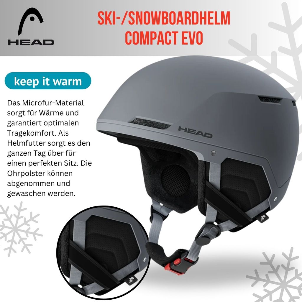 Head Compact Evo Helm Grau XL-2XL Grau XL-2XL | Kaufland.de