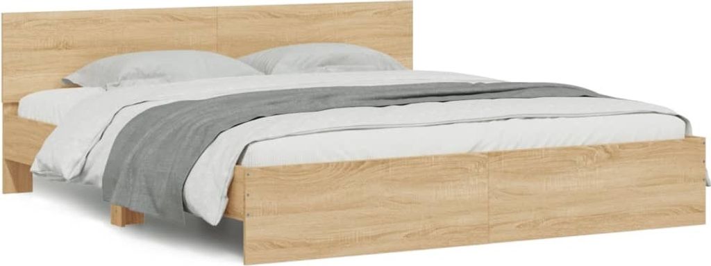 vidaXL Rám postele s čelom Sonoma dub 180x200 | Kaufland.sk