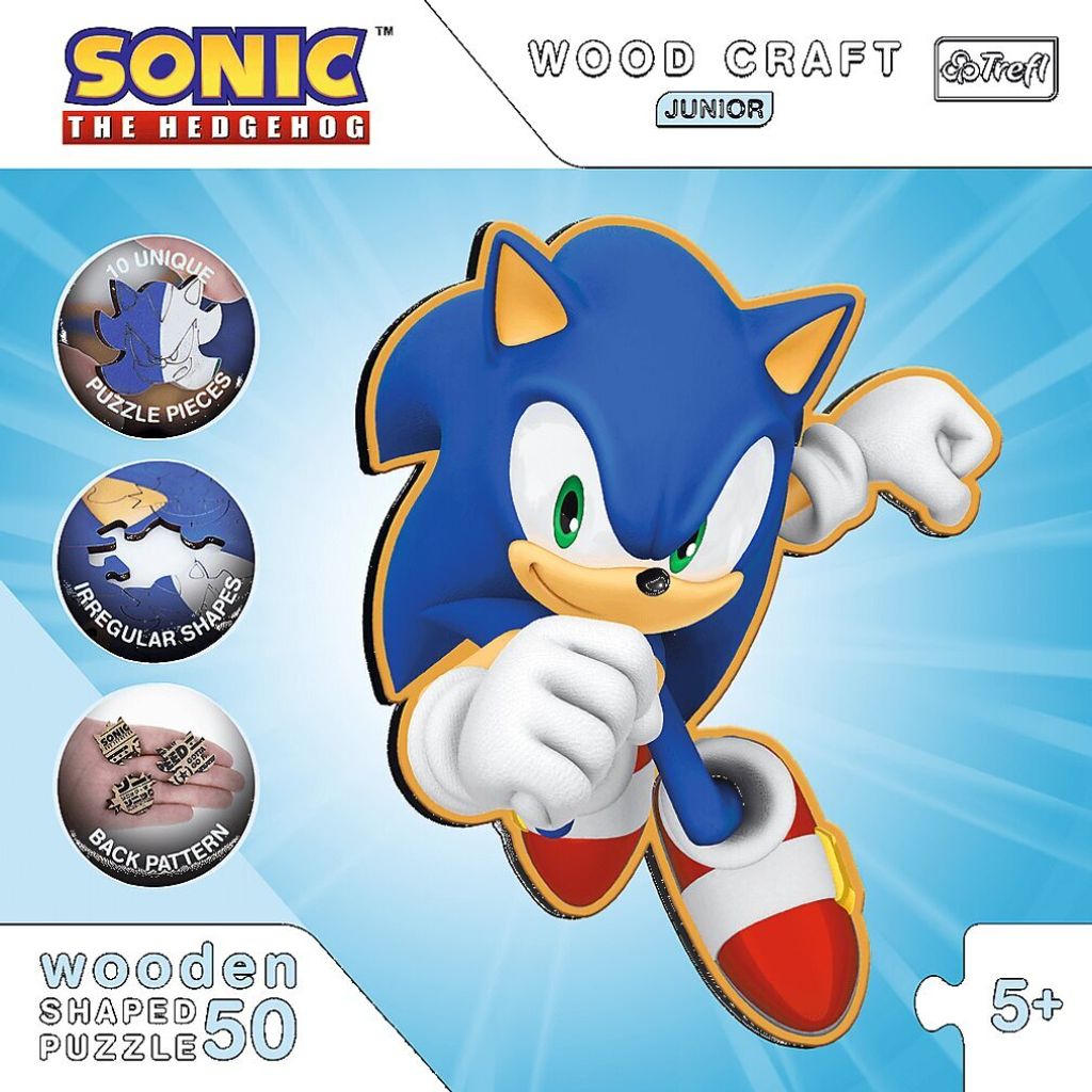 Dřevěné puzzle junior Sonic 50 dílků | Kaufland.cz
