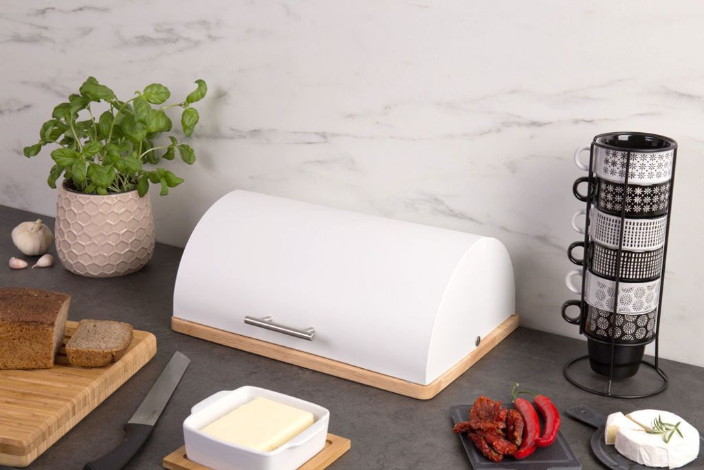 Zásobník na chlieb Zeller, kov/guma, biely | Kaufland.sk