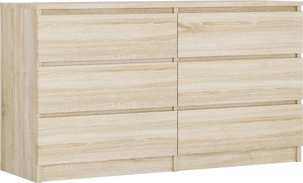 Komoda se 6 zásuvkami 138 cm, barva: dub | Kaufland.cz