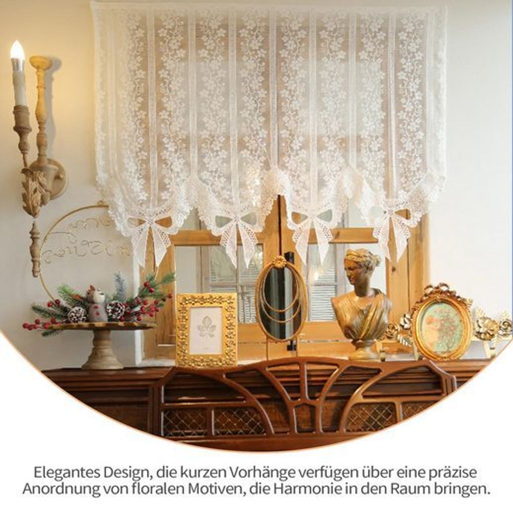 Durchsichtiger Vorhang weiße Bogen Spitze | Kaufland.de