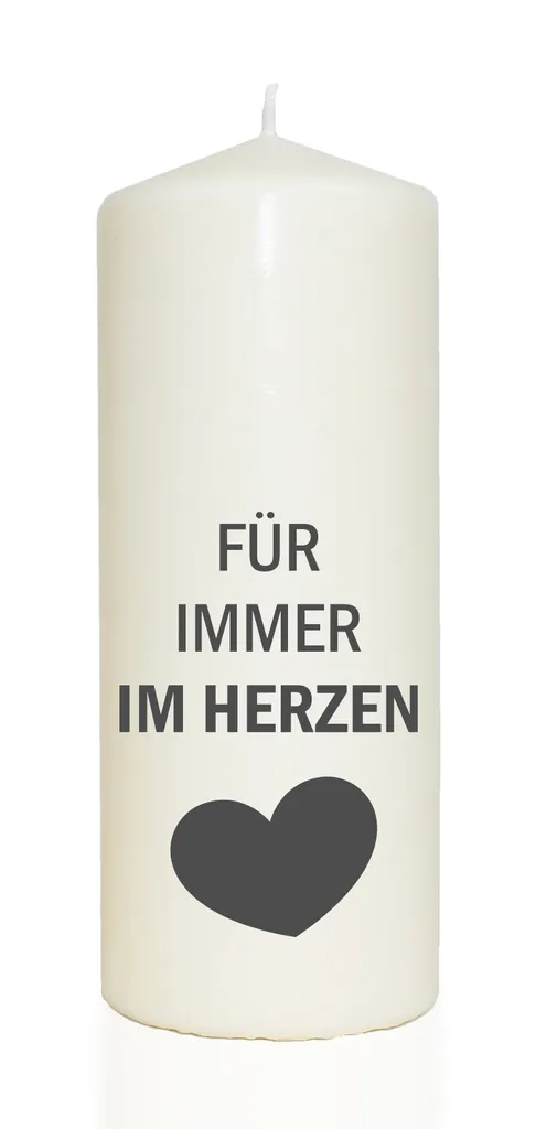 Spruchkerze, Für immer im Herzen, grau, 20cm, | Kaufland.de