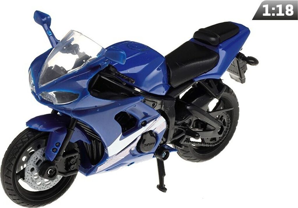 Model 1:18, YAMAHA YZF-R6, modrý Hracie autíčka