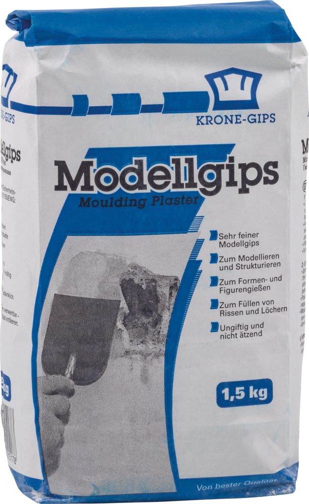 Modellgips Gips für Modellierung zum Formen weiß sehr fein