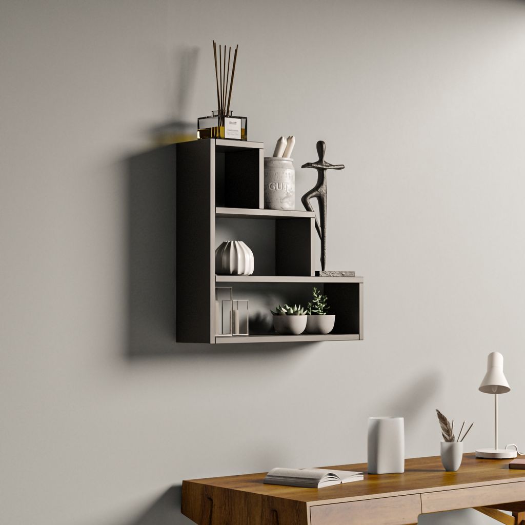 Skye Decor, Piramit - antracit, Wandregal, Anthrazit, 100 %