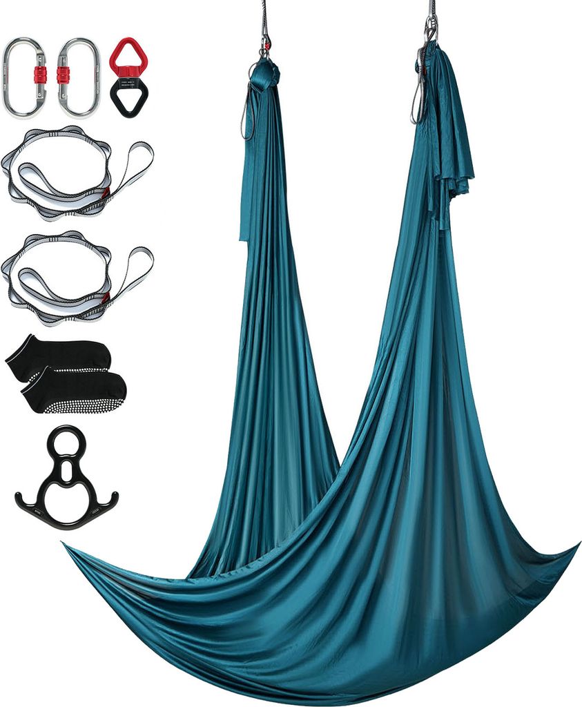 SucceBuy Aerial Silk & Yoga Swing, 10 metrů, sada houpací