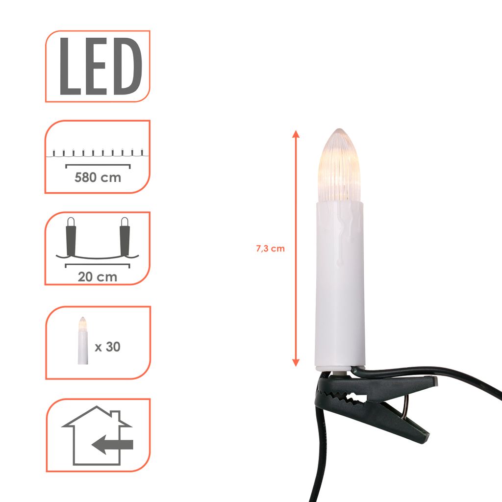 LED Kerzen Lichterkette mit 30 Kerzen - 580 | Kaufland.de