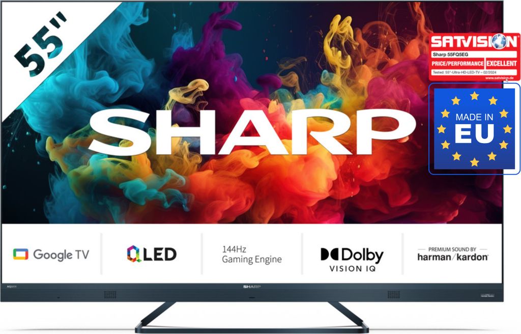 Sharp 55 Zoll FQ5 4K UHD QLED schwarz Fernseher
