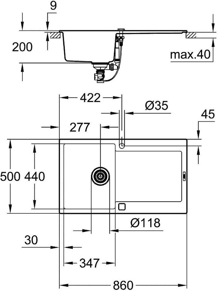 Grohe Drezy - Kompozitný drez K500 s | Kaufland.sk