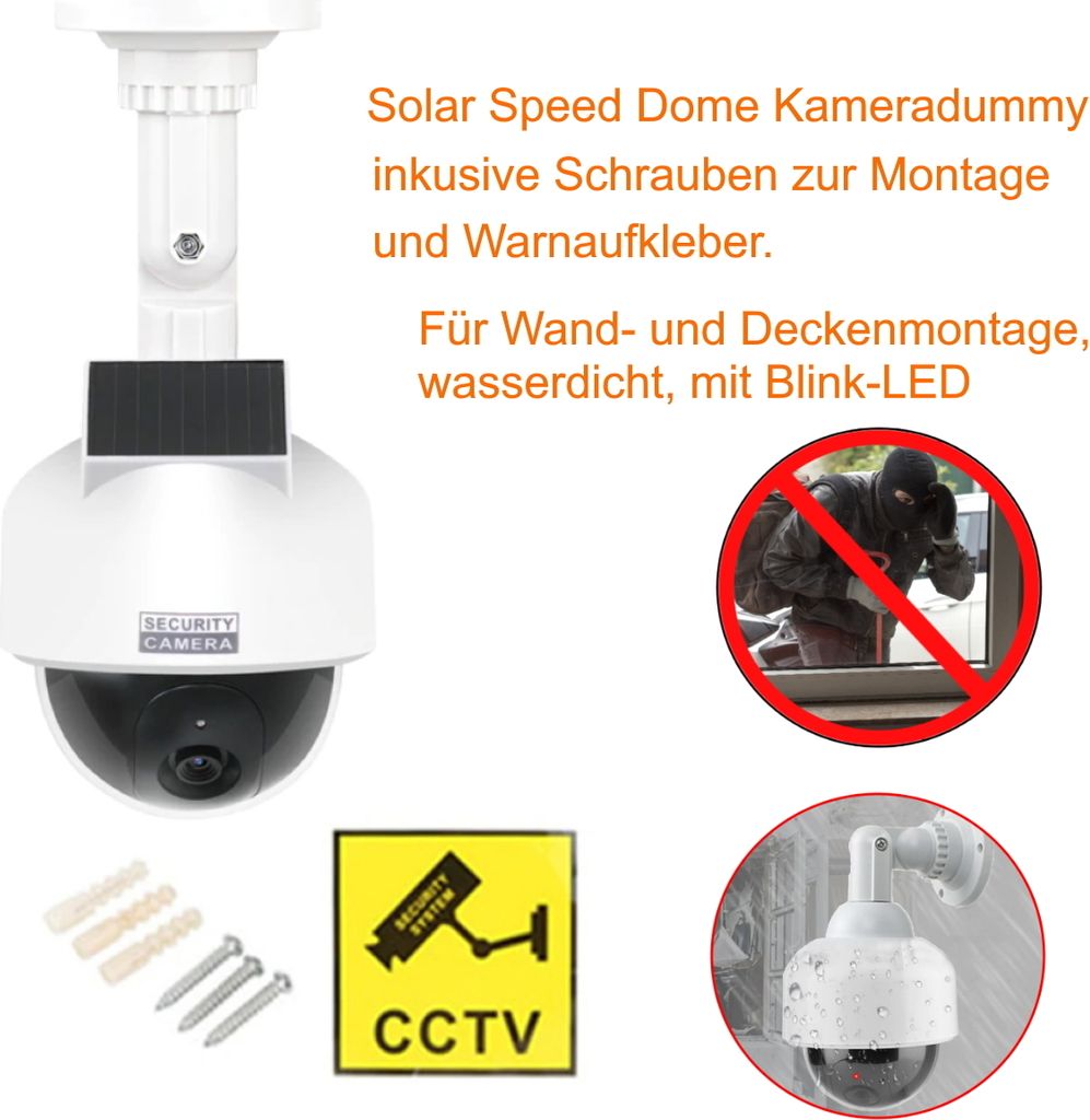 Speed Dome Solar Kamera Attrappe mit rot | Kaufland.de